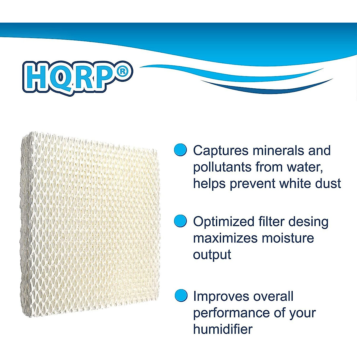 HQRP 2-Pack Wick Filter Replacement for Honeywell Filter T HFT600 / HFT600PDQ Compatible with Honeywell HEV615 HEV620 HEV600 Series Top Fill Cool Mist Humidifiers
