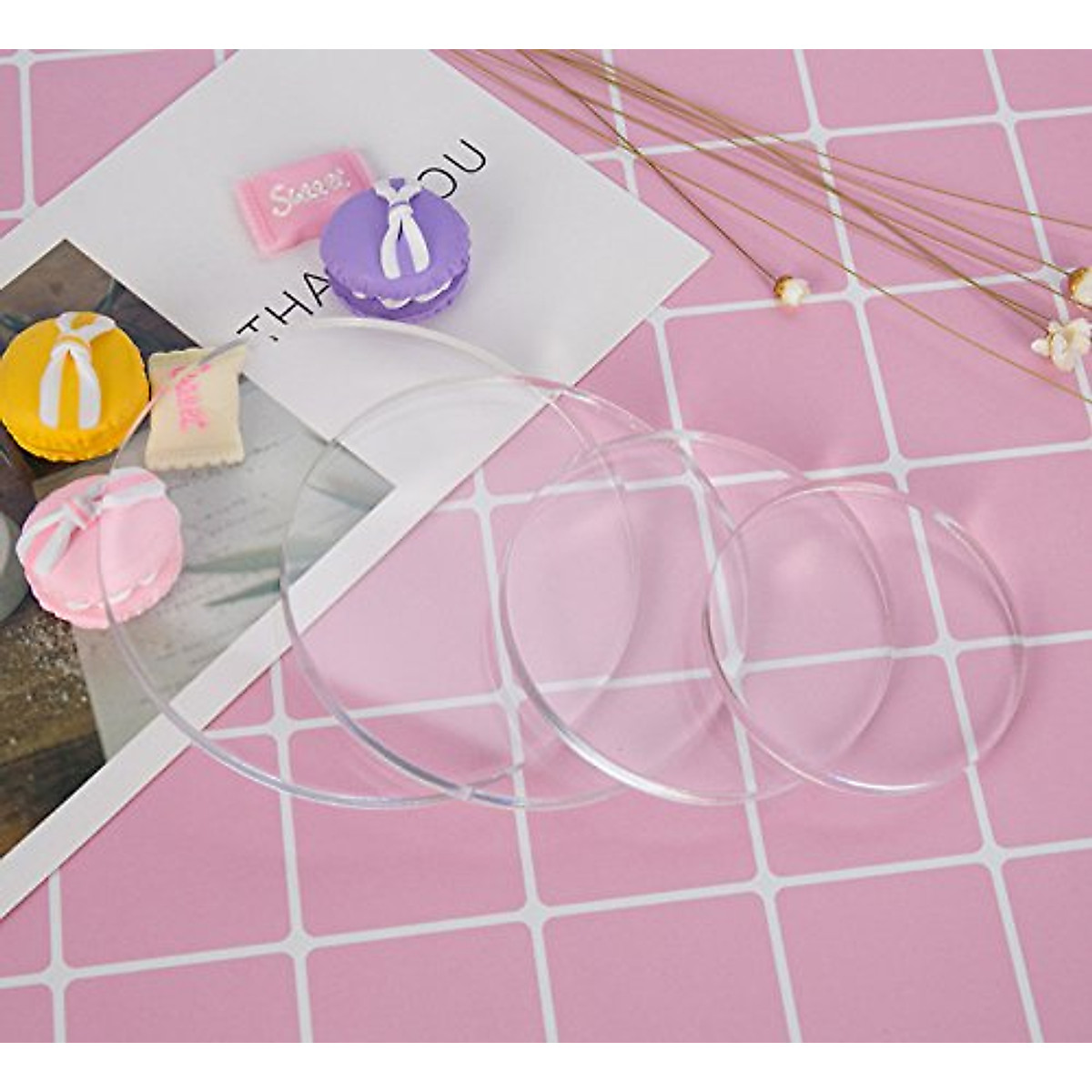 MEYA Set of 20pcs Clear Acrylic Discs, Plexiglass Laser Cut Round Circle 1/8" (2.25")