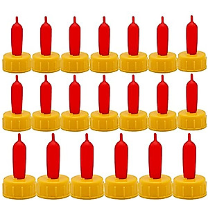 APlayfulBee Goat Nipple 25Pcs Cow Calf Milk Drink Nipple Soft Silicone Goat Milk Bottle Topper Feeding for Sheep Goat Pup Dog Farm Supplies (Yellow)