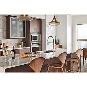 Moen Align Spot Resist Stainless One Handle Pre-Rinse Spring Pulldown Kitchen Sink Faucet with Power Boost for a Faster Clean, Kitchen Faucet with Pull Down Sprayer for Bar, Farmhouse, 5923SRS