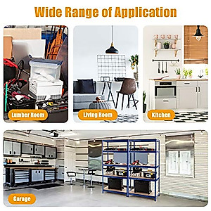 Tangkula 5-Tier Steel Storage Shelves, 73” Heavy Duty Garage Shelf with Adjustable Shelves, Boltless Shelving Unit for Free Combination, Metal Muscle Rack for Home Office Garage (1, Blue)