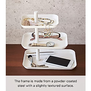 YAMAZAKI home 4724 3-Tier Accessory Tray-Jewelry Holder & Storage Organizer, One Size, White