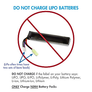 Tenergy Airsoft Battery 8.4V 1600mAh NiMH Flat Battery Pack w/Mini Tamiya Connector for Airsoft Gun + 8.4V-9.6V NiMH Battery Charger w/Mini Tamiya Connector and Standard Tamiya Adapter