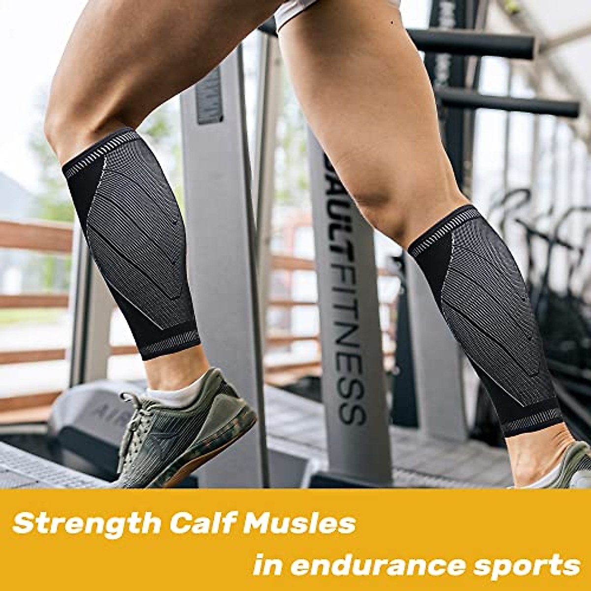 Calf Compression Sleeve Men-2 Pack Shin Splint Compression Sleeve - Lower Leg Compression Sleeve for Basketball Football Running Varicose Vein