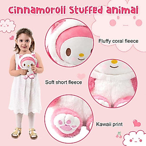 Maikerry My Melo Plush Doll 8", Kawaii Melo Cinnamon Anime Plush Figure Toy, Cute Stuffed Animal Pillow, Perfect Cartoon Theme Party Favor for Girls Children Fans Birthday Decoration (Pink)