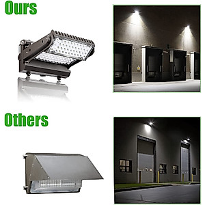 Rotatable LED Wall Pack Light with Dusk to Dawn Photocell, 120W 15600LM 600-800W HPS/HID Equiv., 5000K Daylight ETL Commercial Outdoor Security Lighting for Warehouse, Entrance, Parking, Garage