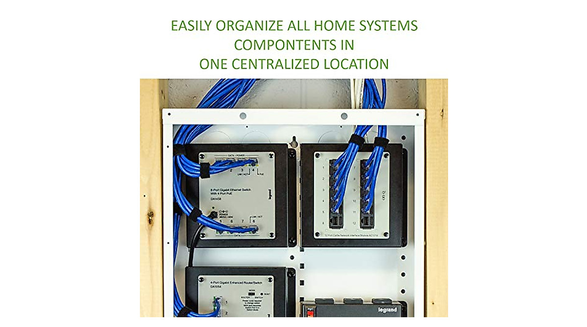 Legrand - OnQ 12 Inch Structured Media Enclosure, Wall Cable Management ...