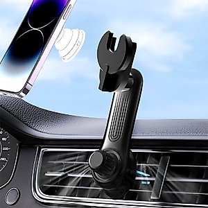 Car Phone Holder for Socket Mount, Air Vent Car Phone Holder for Pop Grip [Never Blocking] AC Vent Clip Phone Mount 360° Adjustable Works with Popsocket Car Mount for iPhone Samsung All Smartphones