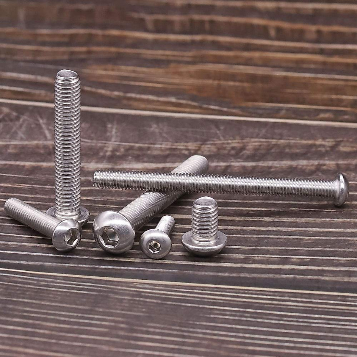 M5-0.8 x 10mm Button Head Socket Cap Screws 304 Stainless Steel 18-8 Hex Socket Cap Screws, Allen Hex Drive, Full Thread, Coarse Thread UNC, 100 PCS