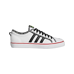 adidas Originals Men's Nizza Sneaker, White/Core Black/Vivid Red, 10
