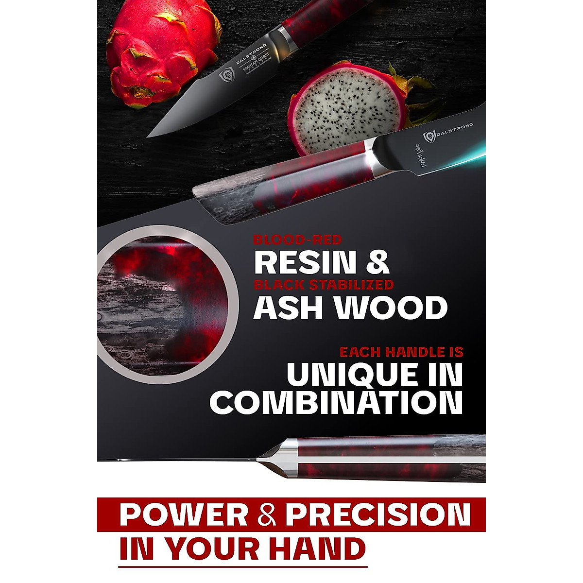 Dalstrong Paring Knife - 4 inch - Spartan Ghost Series - Premium American Forged S35VN Powdered Steel - Razor Sharp Blade - Kitchen Knife - Maple & Red Resin Handle - Sheath