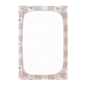 Valentine's Day Plaid Baby Crib Sheets Soft Toddler Bed Sheets Breathable Mattress Cover Playard Sheet for Girls Nursery Stroller Crib Mattress Infant, 52 * 28 * 9in