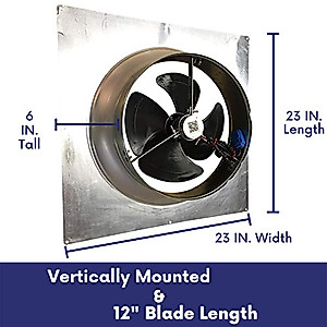 Remington Solar 20-Watt Gable Solar Attic Fan with Thermostat/Humidistat (20 x 20 x 6 IN) - Brushless Motor – Solar Vent Fan - Hail and Weather Resistant – Solar Powered Attic Fan for Homes