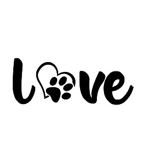 Paw Love Black Paw Dog Room Decor Decals (4x11 inch pet Decal) Dog Wall Decor Vinyl Paw Print Sticker Animal Footprint Wall Art Decoration