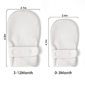 Newborn Baby No Scratch Mittens Stay On, 100% Cotton Breathable, Adjustable Infant Gloves for Baby Boys Girls Mittens