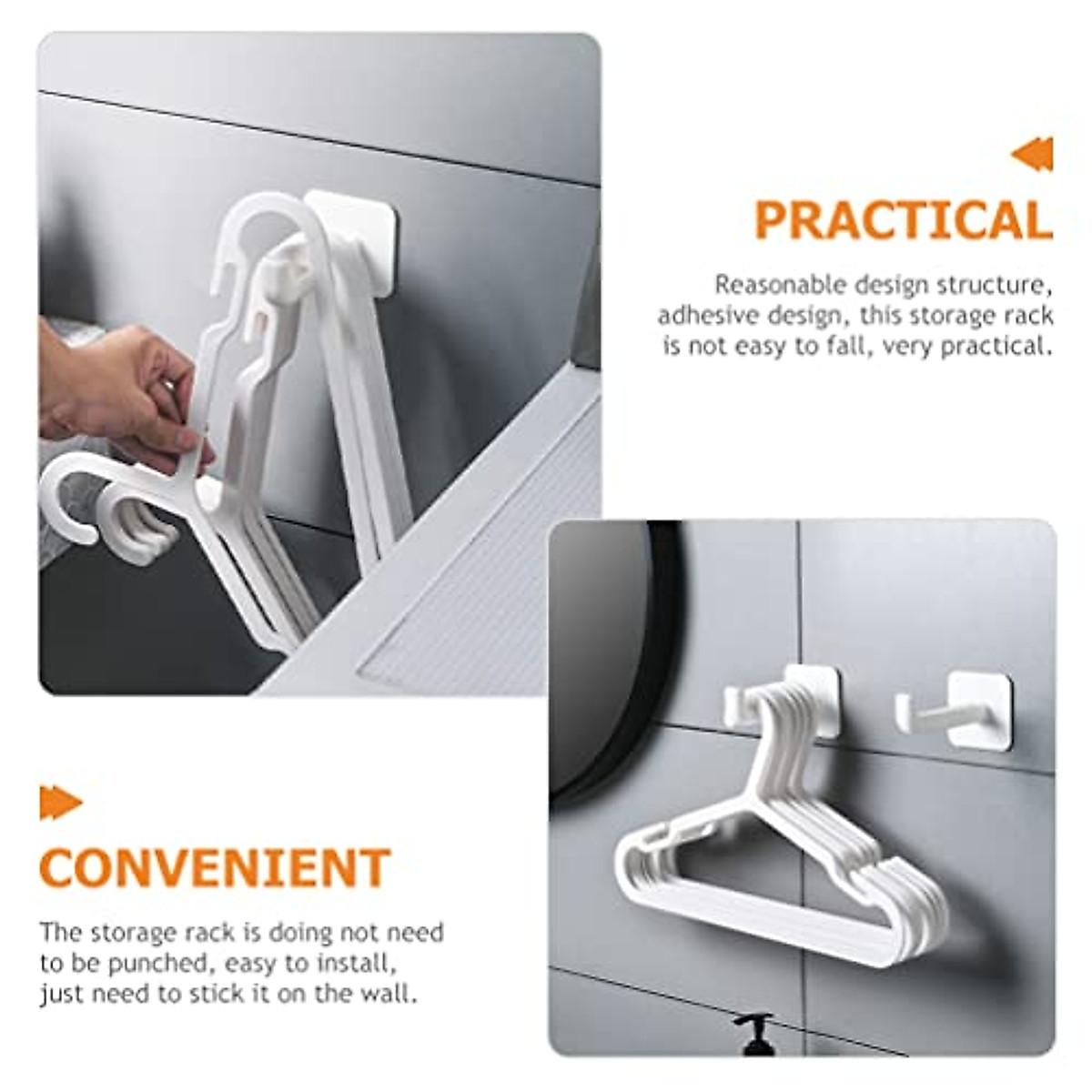 DOITOOL Laundry Organizer 2pcs Clothes Hanger Hooks Coat and Hat Hook Wall Hooks Single Wall Mount Hanger Closet Organizers for Clothes Hats Towel Purse Key Robes Bathroom Kitchen Hangers