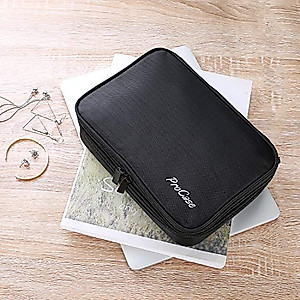 ProCase Travel Jewelry Case Organizer Bag, Ideal Gift for Women Girls Christmas Valentine's Day, Soft Padded Jewelry Carrying Pouch Portable Storage Box Holder for Earrings Rings Necklaces Bracelets Chains