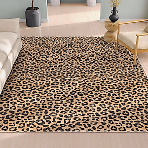 Well Woven Apollo Flatwoven Leopard Print Brown 5' x 7' Area Rug