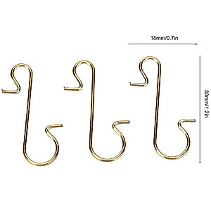 Fdit Mini 1-Inch S Hooks, Metal Hangers Hanging Hooks Multi-Purpose Metal S-Shaped Hooks for DIY Crafts Decoration, Pack of 100(Gold)
