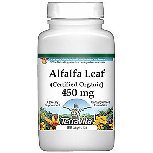 Alfalfa Leaf (Certified Organic) - 450 mg (100 Capsules, ZIN: 517563)