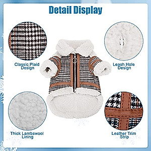 KOOLTAIL Plaid Dog Winter Coat - Soft Warm Dog Jacket Cold Weather Dog Clothes Pet Apparel for Small Medium Dogs, Black Small