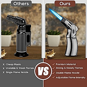 Cocktail Smoker Kit with Torch, Old Fashioned Chimney Drink Smoker, with 6 Flavors of Wood Smoker Chips, for Cocktails, Whiskey & Bourbon, Ideal Gifts for Men, Boyfriend, Husband, and Dad (BLACK)