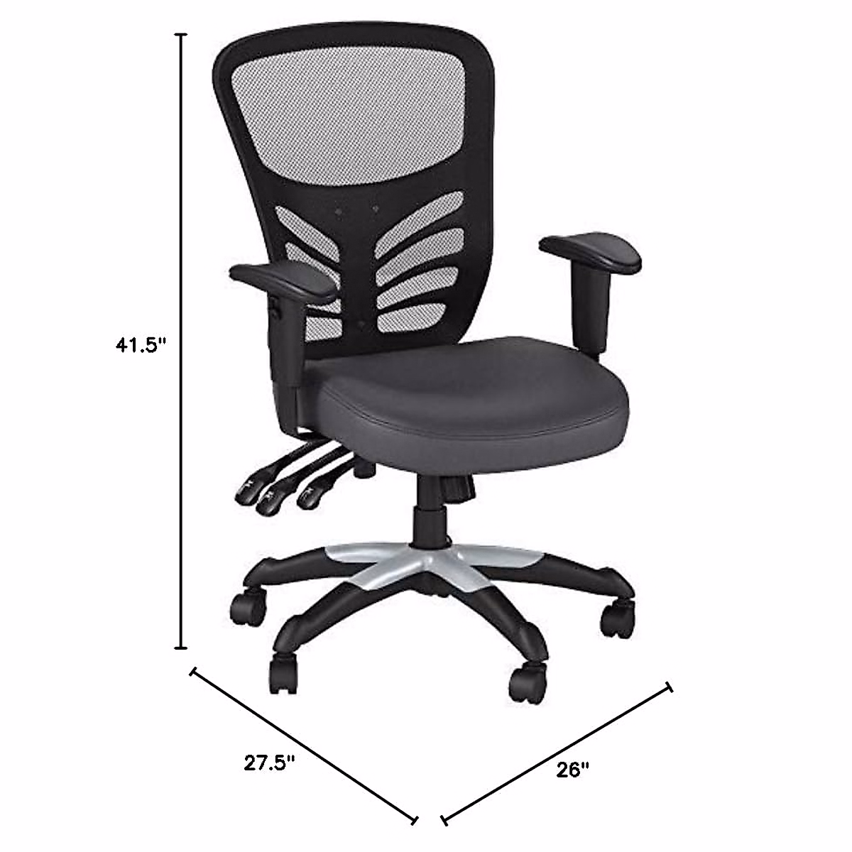 Modway Articulate Mesh Office Chair with Fully Adjustable Vegan Leather Seat In Black
