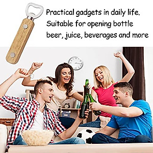 2 Pack Magnetic Beer Bottle Opener for Fridge with Solid Wood Handle, Easily Stay on the Fridge and RV for Convenient Storage - Cool Kitchen Gadget, Gift for Fathers Husbands Bartender