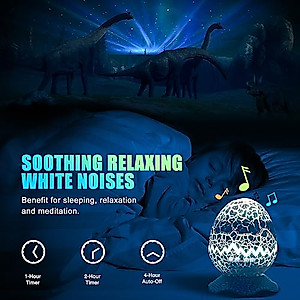 Galaxy Star Night Light Projector, Aurora Projector with 33 Light Effects, Dinosaur Egg Lights for Bedroom Decor with Bluetooth Speaker White Noise & Remote Control for Kids/Party/Gift