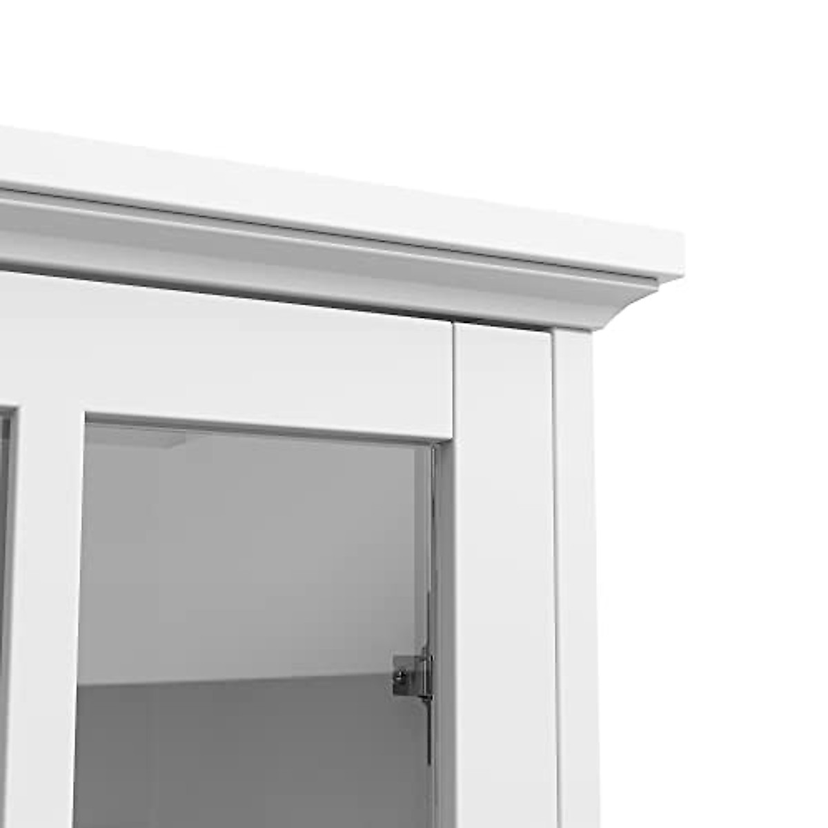 LGHM White TV Stand, Entertainment Center for 65 inch TV, 58" Modern Farmhouse TV Stand with Glass Door, Tall TV Console or Storage Cabinet and Sideboard Buffet