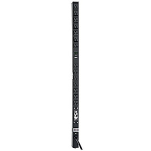 Tripp Lite Metered PDU, 20A, 14 Outlets (5-15/20R), 120V, L5-20P/5-20P Adapter, 0U Vertical Rack-Mount Power, 36 in. (PDUMV20-36),Black