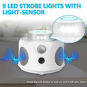 Ultrasonic Repellent for Rodent, 360° Mice Repellent Indoor Rat Deterrent Get Rid of Mice with LED Lights, Pest Control Squirrel Repeller for Attic Houses Barns Garage Basement RV