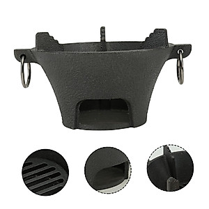 Yardwe 2 Pcs Grill Camping Barbecue Stove Compact Barbecue Tool Japanese Charcoal Korean Bbq Indoor Stove Mini Hibachi Iron Charcoal Fire Stove Round Iron Stove Heavy Combustion Furnace