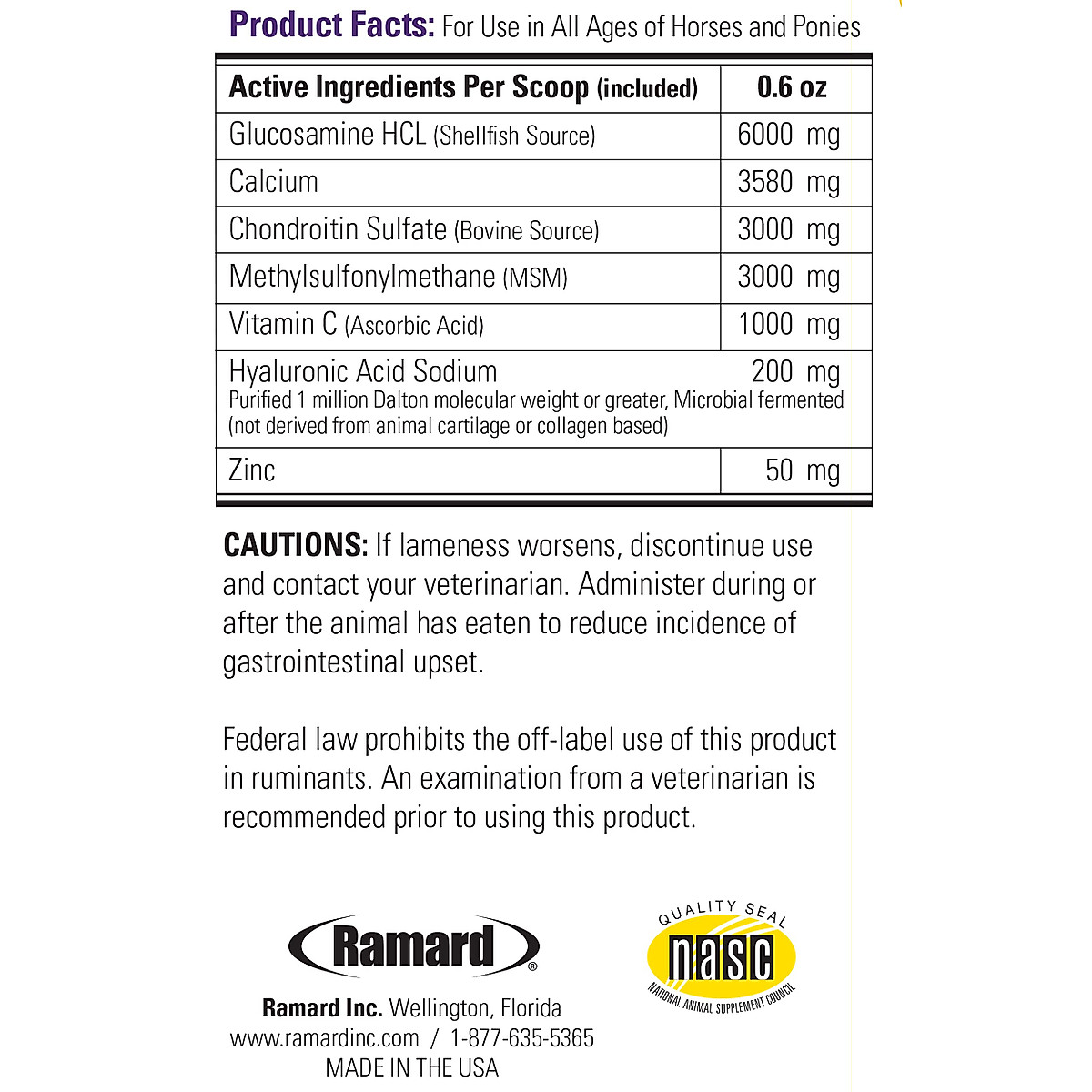 Ramard Total Joint Care Supplements - Equine Joint Supplement w/Glucosamine, Chondroitin, Chondroitin Sulfate, Vitamin C, & Hyaluronic Acid, Total Tendon Care Horse Joint Support Supplement 6.75 lbs
