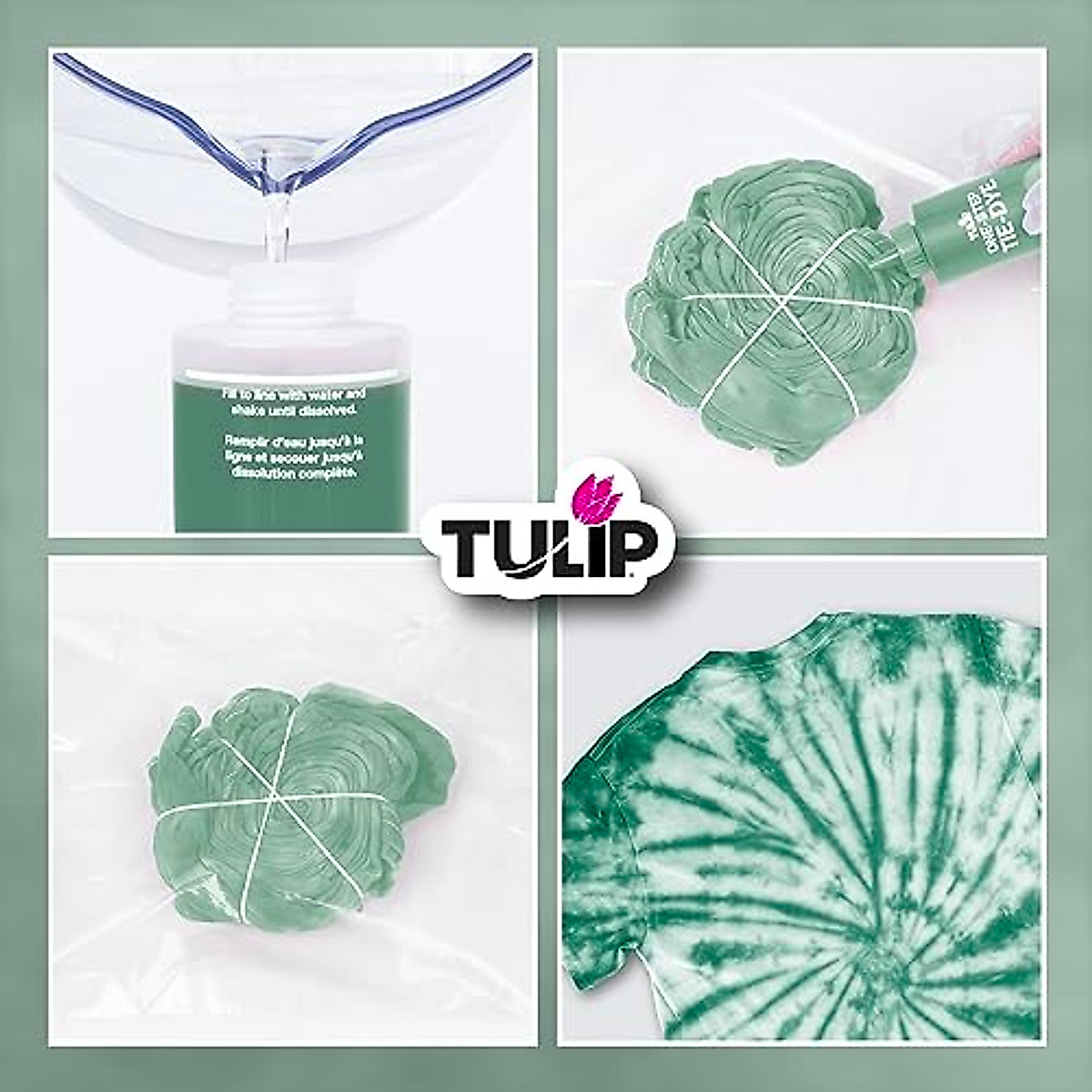 Tulip One-Step Tie-Dye Kit, Vibrant Colors for Fabric 4 fl oz, Sage