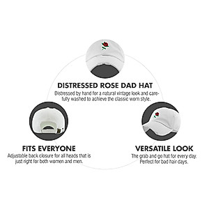 KBETHOS KBSV-124V WHT Rose Flowers Love Good Vibes Men Women Dad Hat Baseball Cap Adjustable Unisex