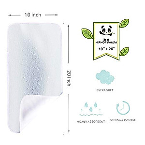 HIPHOP PANDA Baby Burp Cloths, Rayon Made from Bamboo - 500GSM Thick Ultra Absorbent Burping Cloth for Boys and Girls, Newborn Essentials Towel - Milk Spit Up Rags - Grey - 4-Pack