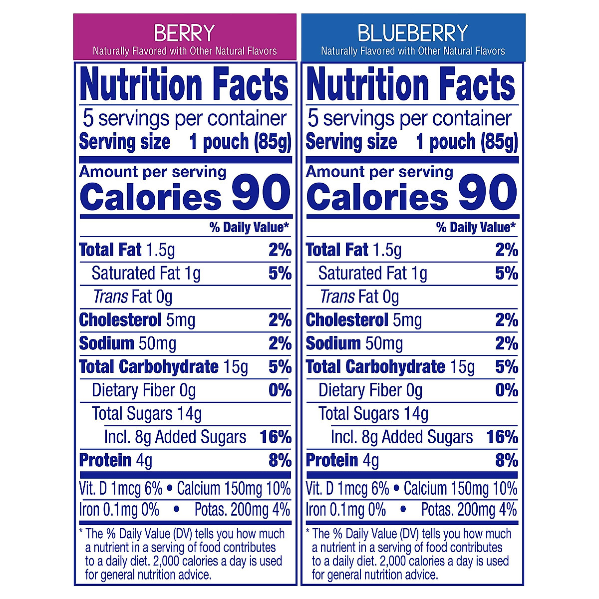 GoGo squeeZ yogurtZ Variety Pack, Blueberry and Berry, 3 oz (Pack of 60), Kids Snacks Made from Real Yogurt and Fruit, No Fridge Needed, Gluten Free, Nut Free, Recloseable Cap, BPA Free Pouches