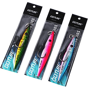 Goture Fishing Jig 80-200g with Assist Hook, Vetical Jig Saltwater, Speed Fast Jigging Spoon Lure, Deep Sea Fishing Lures for Tuna, Kingfish, Bluefin, Yellowfin, Snappers, Groupers, Striper, Salmon