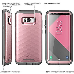 Galaxy S8 Case, Clayco [Hera Series] [Updated Version] Full-Body Rugged Case with Built-in Screen Protector for Samsung Galaxy S8 (2017 Release) (Rosegold)