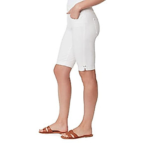 Gloria Vanderbilt Women's Amanda Pull On Bermuda Short, Vintage White, 14 Petite