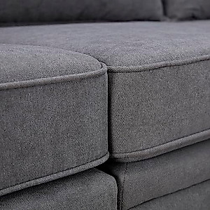JUSTONE Modular Sectional Sofa with Storage Seat Oversized U Shaped Modular Couch with Reversible Chaise Sectional Sleeper Sofa with Ottoman for Living Room,Dark Gray
