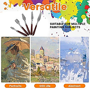 10PCS Palette Knife, Stainless Steel Painting Knife Set, Flexible Spatula Pallet Knife, Metal Artist Knives, Oil Painting Accessories Color Mixing Scraper for Oil, Canvas, Acrylic Painting By CUALORK