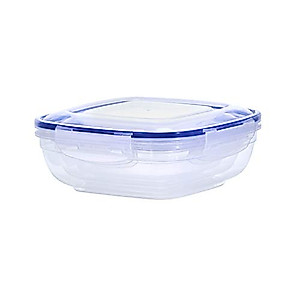 Superio Square Sealed Containers For Food, Set of 3 - Durable Plastic Containers With Lids, Leak Free