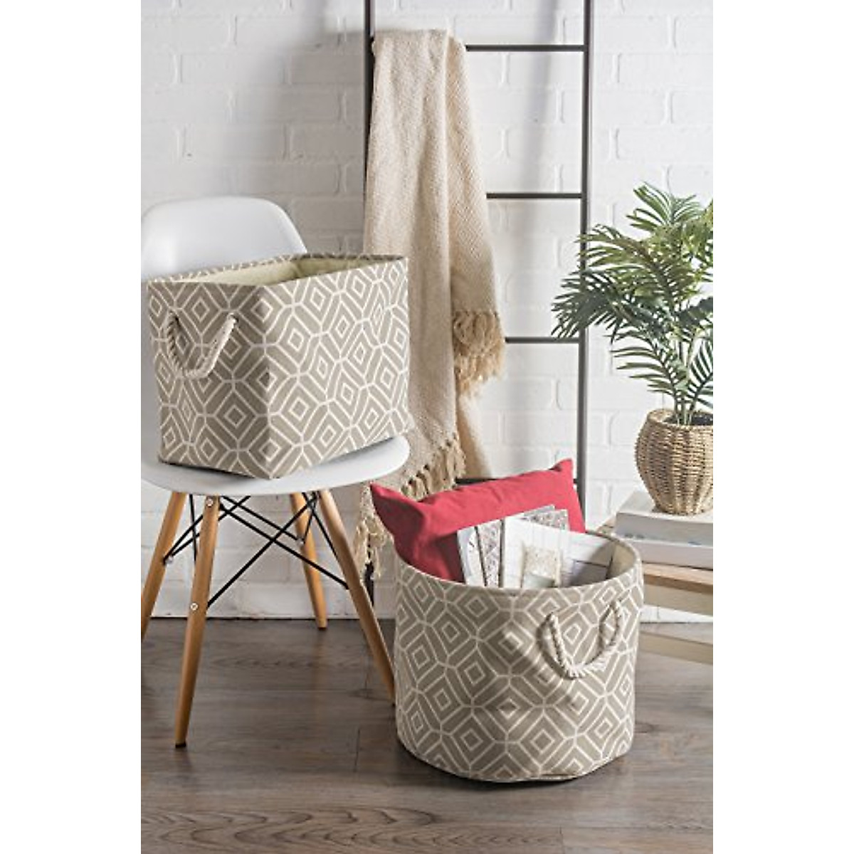 DII Collapsible Polyester Storage Bin, Stained Glass, Stone, Large Rectangle