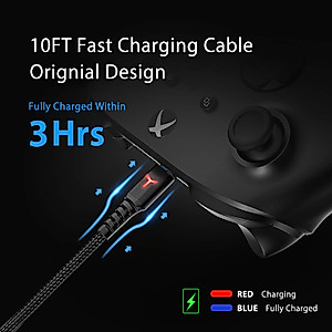 6amLifestyle 4 Pack Controller Holder Stand Built in Anti-Slip Pads and 2 Pack 10FT Xbox Series X S PS5 Controller Charger Charging Cable