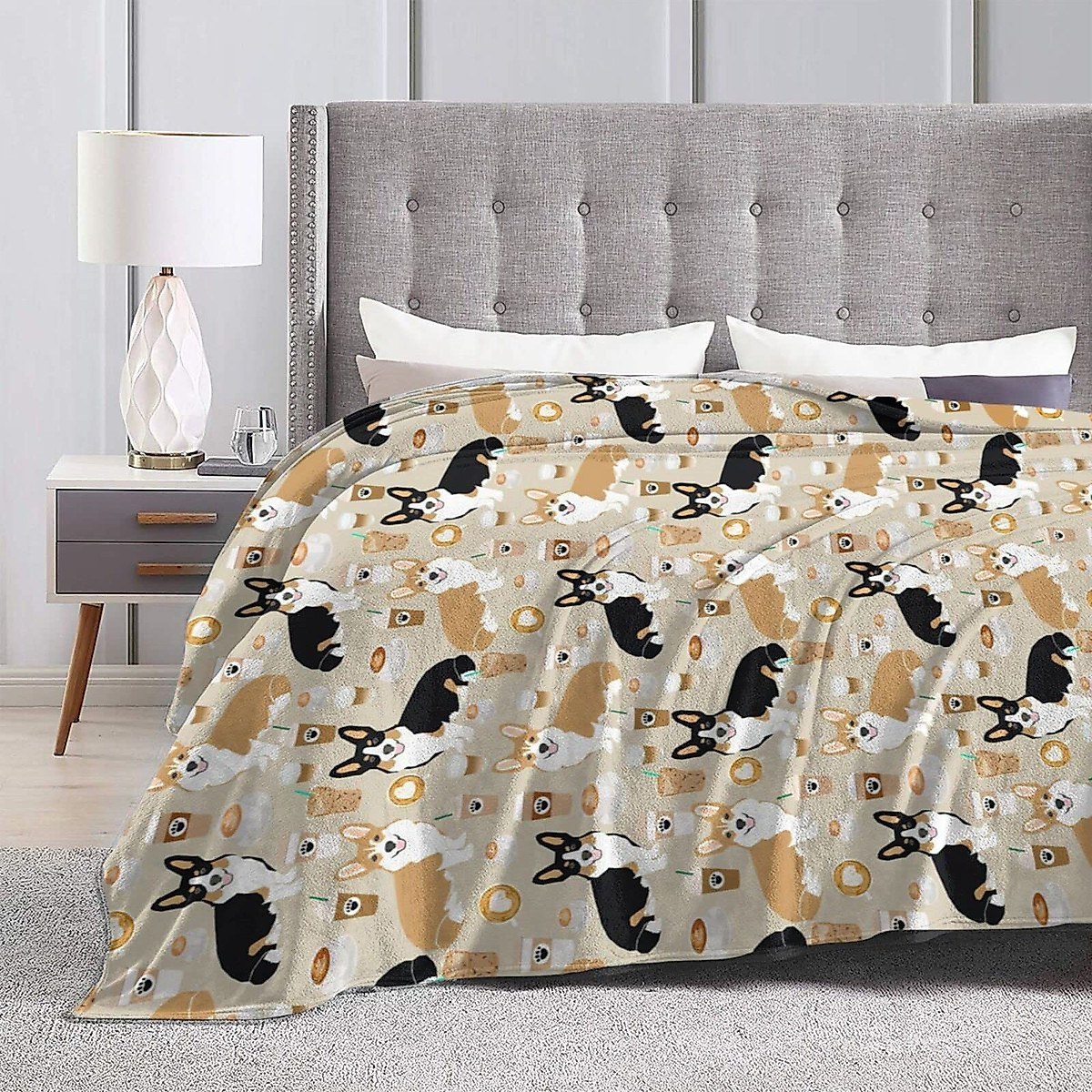 Corgi Blanket Cute Comfort Warm Corgi Throw Blanket Soft Fleece Blankets Corgi Gifts for Corgi Lovers Kids