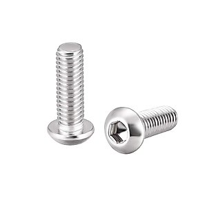 uxcell M6x20mm Machine Screws Hex Socket Round Head Screw 304 Stainless Steel Fasteners Bolts 10pcs