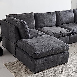 Oversized Modular Sectional Sofa Set,Extra Large U Shaped Convertible Couch with Reversible Chaise and Movable Ottoman,Free Combination Symmetrical Sofa&Couches Bed for Living Room Office