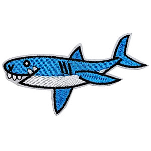Maseihels Iron On Embroidered Patch, Funny Cute Shark Patch - Appliable to Badge Iron On Sew On Emblem Patch DIY Accessories Perfect for Jackets, Clothes, Hats & Jeans